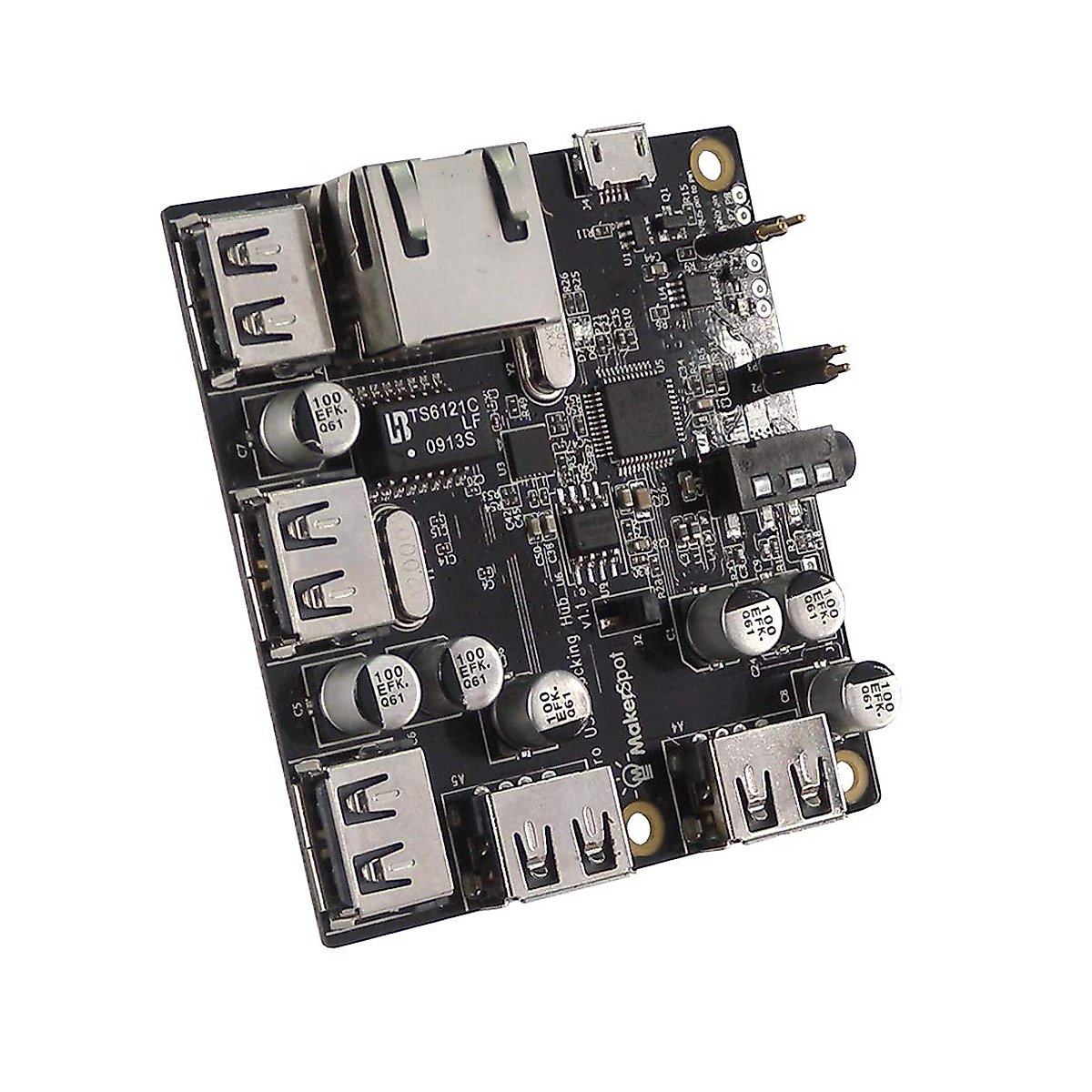 MakerSpot 5-Port Stackable USB Docking Hub for Raspberry Pi Zero V1.3 (with Camera Connector) and Pi Zero W/2W (with Bluetooth & WiFi)