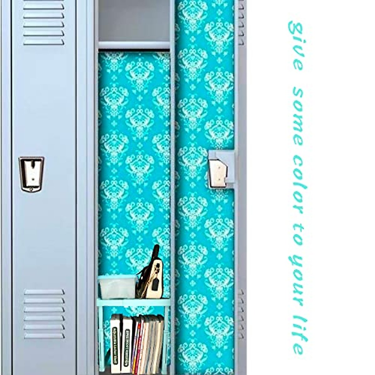 Adjustable Locker Shelf for School, Height and Width Adjustable Locker Organizer, Locker Stand Shelf for Work, Stackable Locker Tools for Gym Lockers, Office, Back to School Essentials, Mint Blue