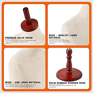 Child Mannequin, Kid Dress Form Mannequin Torso Adjustable Height Unisex Toddler Mannequin Body with Solid Wooden Base, for Clothing Dress Jewelry Display, (Brick red, 4-5 Years Old)