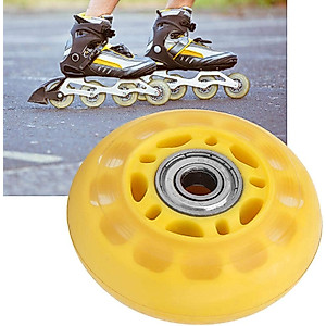 Roller Skate Wheel Accessories Luggage Replacement Wheel Yellow PU with 608ZZ Bearing Luggage Cart Skates Accessories 64x24x8mm