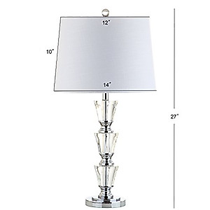 JONATHAN Y JYL2044A-SET2 Set of 2 Table Lamps Layla 27" Crystal LED Table Lamp Glam Contemporary Bedside Desk Nightstand Lamp for Bedroom Living Room Office College Bookcase, Clear
