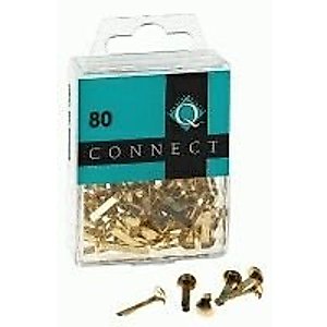 Q-Connect 39391 Parisienne L Brass Fastener Dispenser Box 80U Plastic Assorted