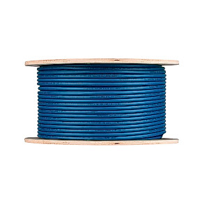 Monoprice Cat8 Network Cable - 2GHz, S/FTP Shielded, Solid, 40G, Bare Copper, for Ethernet Switch, Modem, Router, 22AWG 250 Feet, Blue - Entegrade Series