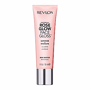 Face Primer by Revlon, PhotoReady Face Gloss Rose Glow, Face Makeup for All Skin Types, Hydrates, Illuminates & Moisturizes, Infused with Glycerin & Olive Oil Extract, 80% Water, 1 Fl Oz