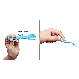 Omie OmieBox Kids Utensils Set with Case - 2 Piece Plastic, Reusable Fork and Spoon Silverware with Pod for Kids (Blue)