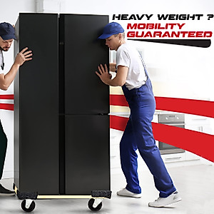 Dolly Cart, Moving Push Cart with Wheels, Carpeted Ends Hardwood Flatbed Movers Dollies, 12” x 18” Platform Truck Trolly Furniture Appliance Carts with a Capacity to Hold 1000 lbs. – by RamPro