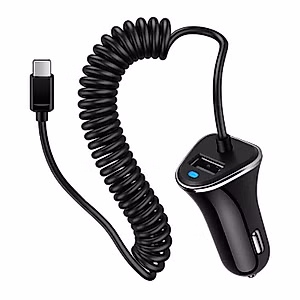 Fast Car Charger Pixel 7 Type C Car Plug Android USB C Cigarette Lighter Car Adapter Fast Charging C Coiled Cable for Samsung Galaxy A14 5G/S23/A54/A34/A23/Z Fold 4/A13/S21 FE/A53/A03s,Pixel 7 Pro/6a