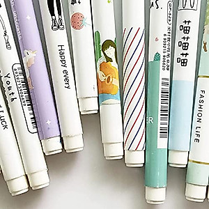 Sencoo 24 pack Gel Ink Rollerball Pens Black Pens Cute Pens for Girl Smooth Writing for Student Model Random