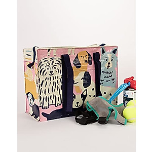 Blue Q Shoulder Totes: Hefty Zipper, Exterior Pocket, Reinforced Floor. (Happy Dog)