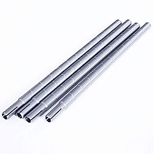 4-Wire Shelving Silver Gray Metal Storage Rack Height Adjustable Shelves, Heavy Duty Commercial Grade Steel Utility Layer Shelf Rack Organizer for Restaurant, Pantry, Kitchen Garage, 13.8"x9.8"x31.5"