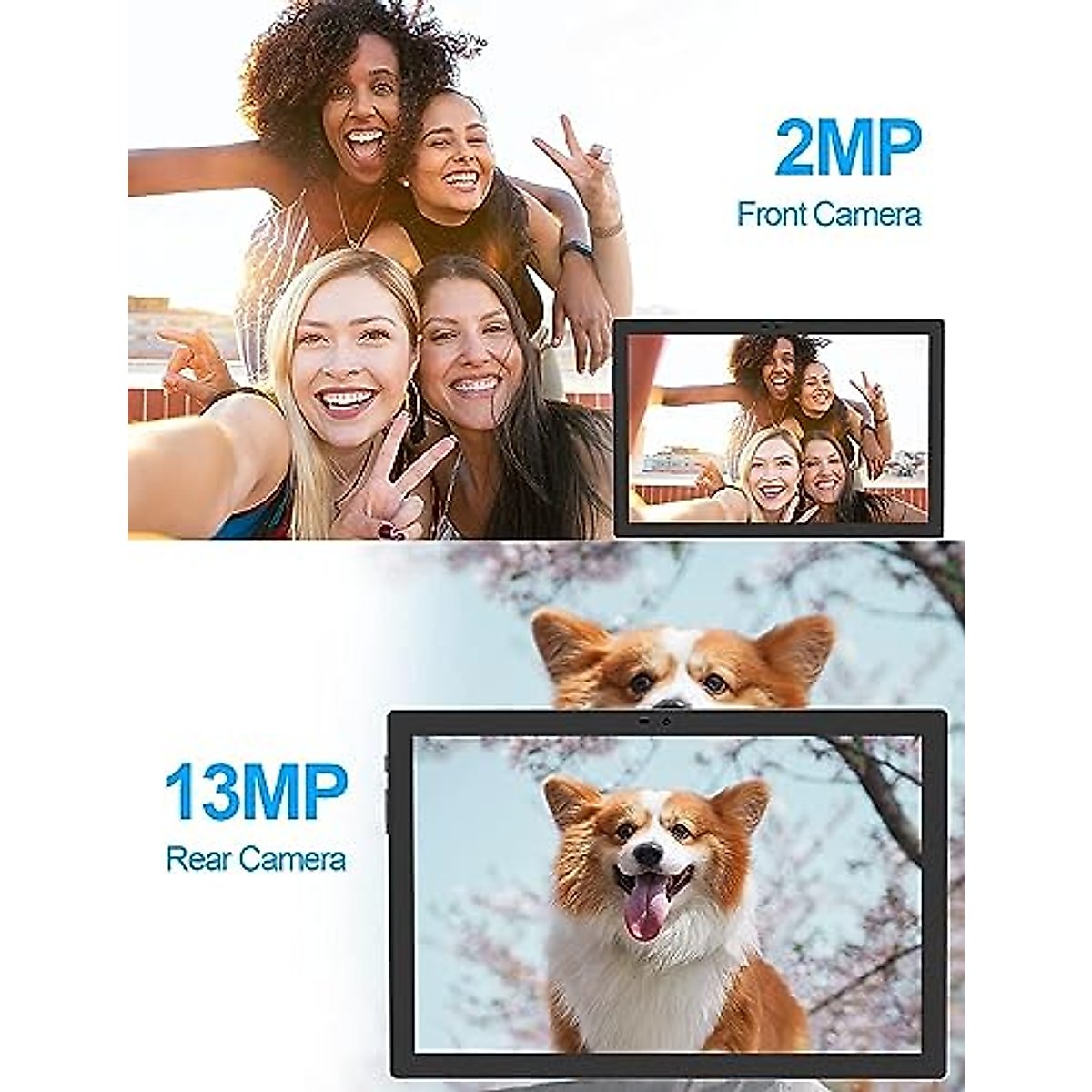 AWOW Tablet 10.1 inch Android 11 Tablet, 4GB RAM+64GB ROM, Computer Tablets with 6000mAh, Dual 13MP+5MP Camera, WiFi, Bluetooth, GPS, 1TB Expand Support, IPS Full HD Display