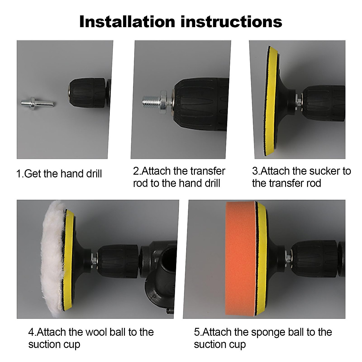 Harewu 17 Pcs Polishing Pads Kit,3 Inch Sponge Buffing Pads,Buffer for Car Detailing, Polishing Wheel for Drill,Car Buffer Polisher Kit Drill Buffing Kit for Car Polishing, Waxing, Sealing Glaze