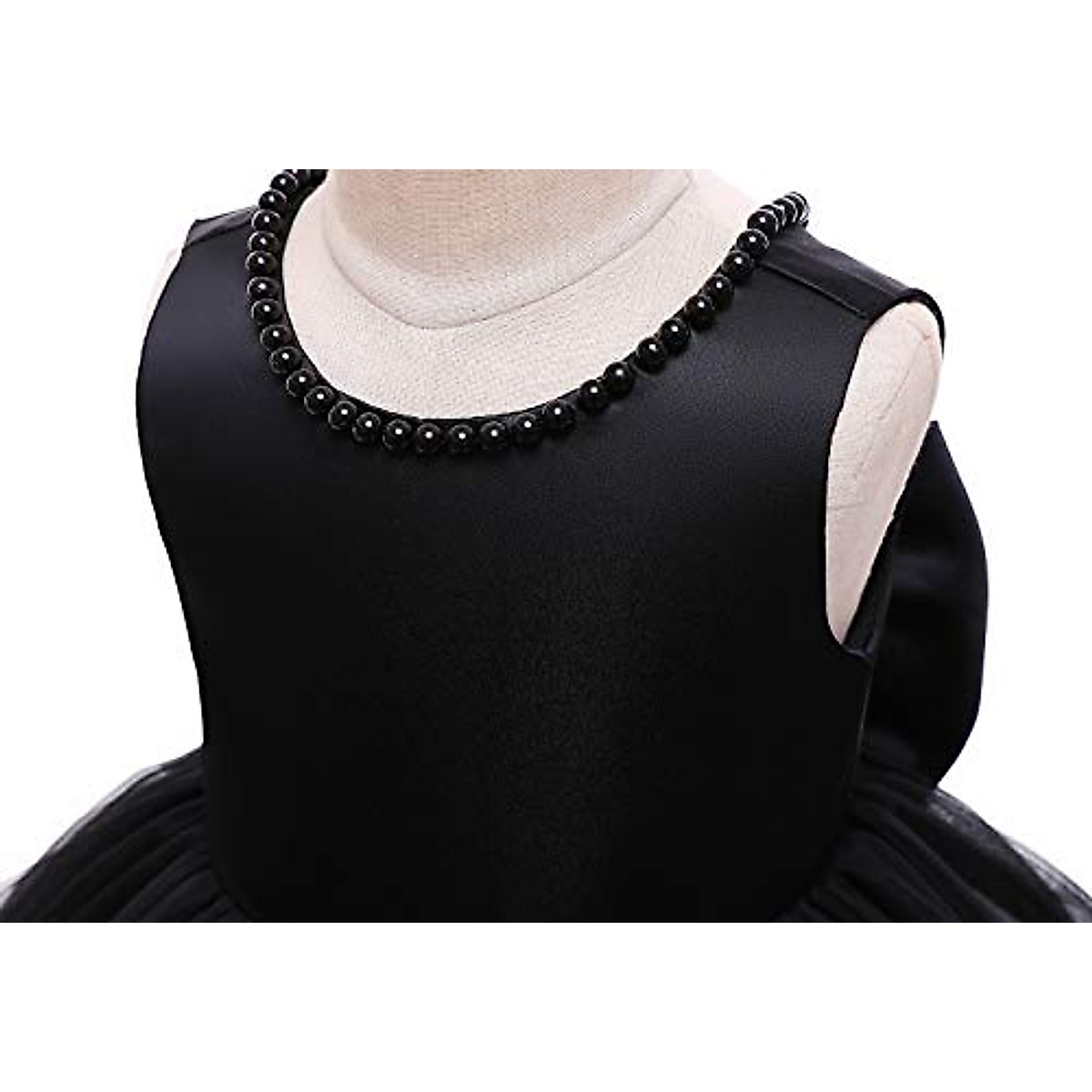 Baby Flower Girl Party Wedding Black Dress, Sleeveless Floor Length Tutu Tulle Dance Gown Infant 0-3 Months