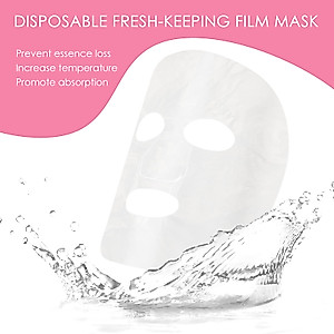 200 Sheets Facial Plastic Mask Disposable Facial Sheet Mask Transparent Face Masks Skincare Preservative DIY Clear Spa Thin Plastic Wrap Moisture Retention