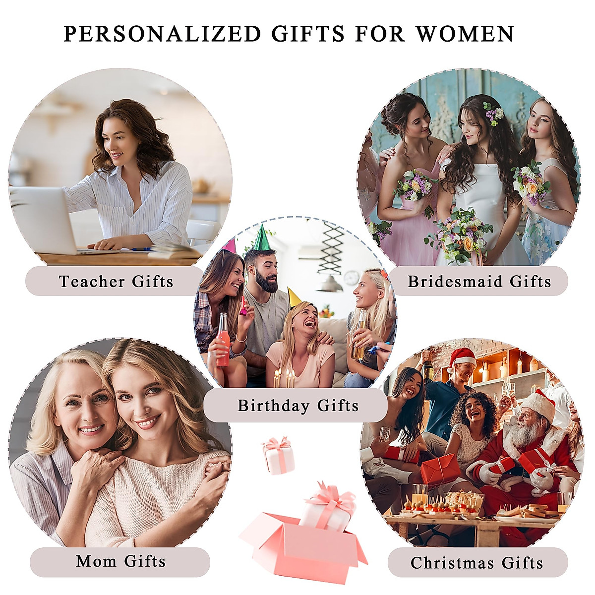 BeeGreen Gifts for Coworkers Mom Personalized Tote Bag Initial Canvas Tote Embroidery Bag Unique Monogram Gift Basket with Makeup Bag & Zipper Pouch for Office Teacher Hostess Sister A