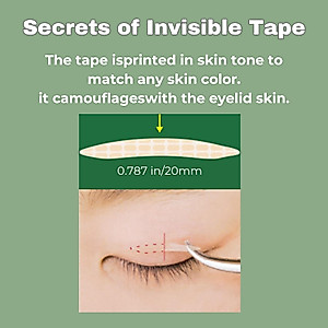 D-UP Wonder Eyelid Tape Waterproof Eyelid Stickers, 120 Pc, Invisible Blend Double Eyelid Lift Strips for Droopy Eyes, Japanese Instant Natural Eye Lid Eye Makeup, One Sided Adhesive