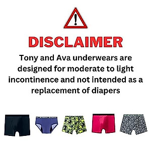 Tony and Ava Incontinence Boxer Briefs for Boys with Special Needs | Soft Cotton Liner | Slim Fit Underwear for Boys (120 lbs) | Comfortable, Camouflage Design, Pack of 2 (Large)