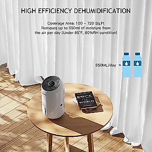 Mylinskin 720 Sq. Ft Dehumidifier for Home and Bedroom, 57oz(1700ml) Quiet Dehumidifiers with Drain Hose, 2 Working Modes, Auto Shut Off, Low dB - Small Dehumidifier for Bathroom, Basement, Closet, RV