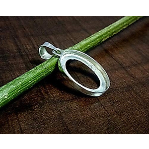 925 Sterling Silver Oval Bezel Blank Cup Pendant Setting, 6X4mm To 21X14mm Oval Cabochon,Bezel Deep 2mm, Bezel Blank Pendant,Back Side Open