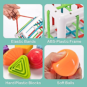 Montessori Sensory Toys for 1 Year Old Boy and Girl, Baby Shape Sorting Bin Gifts for 12 Months, Early Learning Educational Toddler Bath Toys for Toddlers