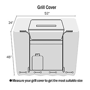 F&J Outdoors Waterproof Grill Cover, 52x24x48 inches UV Resistant Anti-Fading Heavy Duty Fabric BBQ Barbecue Covers Fit 2-4 Burner Gas Grills, Black