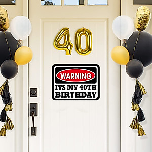 WERNNSAI 40th Birthday Decorations - 9 Pcs 40 Birthday Decorations for Men, 40 Year Old Decorations Signs Table Centerpieces Funny Picture Props, Women 40s Door Windows Wall Decor, Bday Party Garden Banner