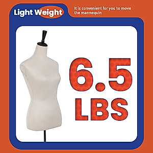 Sewing Mannequin Torso Manikin Dress Form 53-67 Inch Height Adjustable Female Retail Mannequin Dress Model Display Torso Body Tripod Stand Clothing Forms