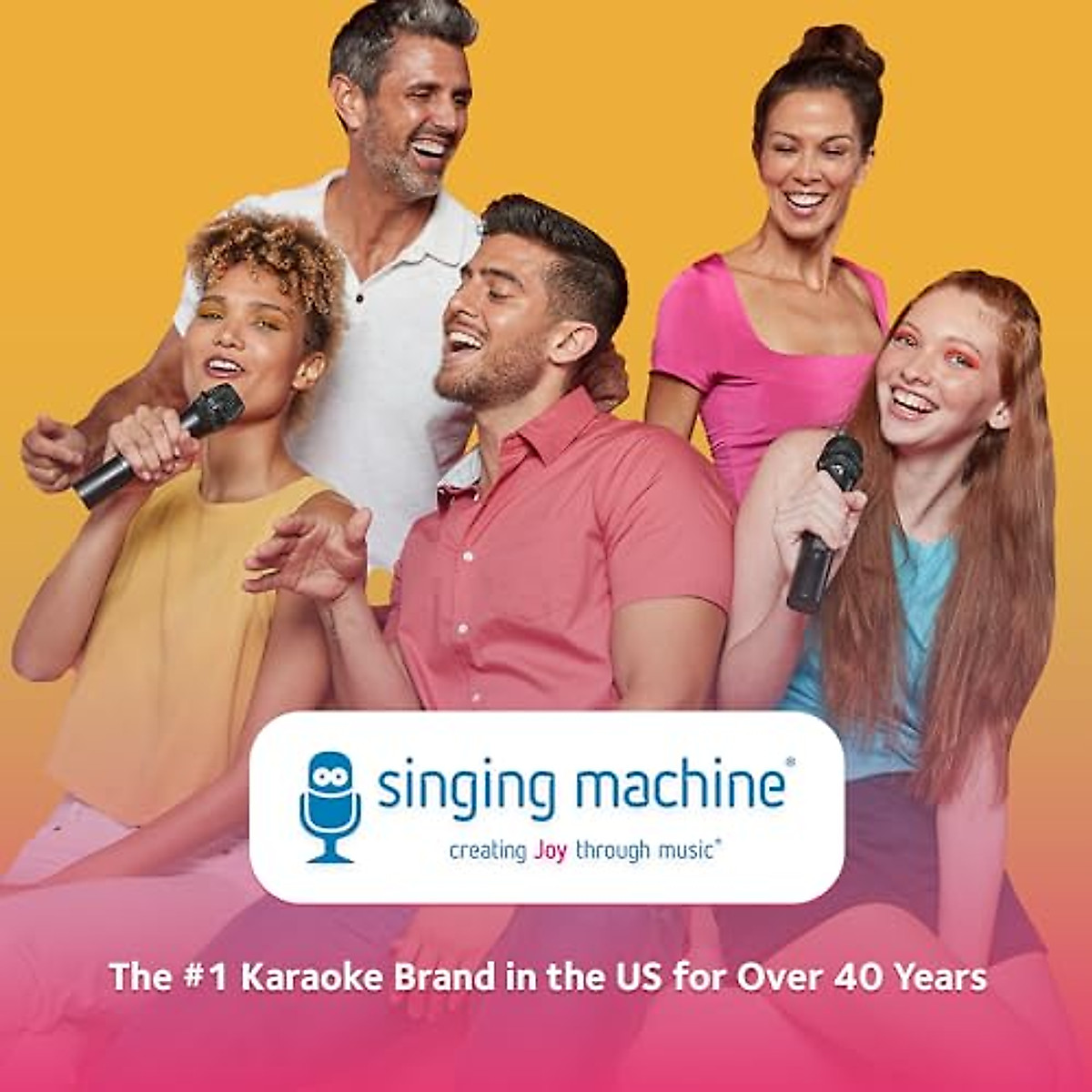 Singing Machine Portable Karaoke Machine with Wired Mic, Bluetooth, LED Lights - For Adults & Kids