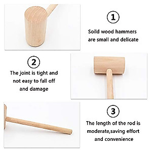 20PCS Wooden Hammers Mallet,Aulufft Mini Wood Mallets Pounding Best Cracking Tool for Crab, Lobster and Other Shellfish Seafood Beating Gavel (5.9 x 1.49 x 0.98 inch)