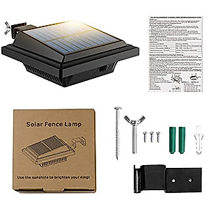 UniqueFire 40LED Outdoor Solar Lights Solar-Powered LED Garden Wall Lamp Plastic Solar Light Waterproof for Walkways Stairways (8PCS Black_Warm White)