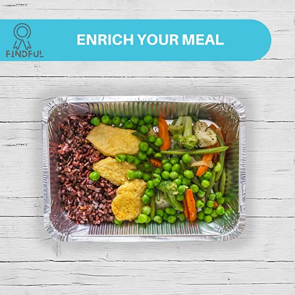 Aluminum Pans with Lids (50-Pack, 8.5"×6") 2.25 LB Capacity Foil Food Containers with Lids - 50 Pans and 50 Cardboard Covers - Disposable Tin Foil Pans - for Baking, Meal Prep and Freezer, Takeout