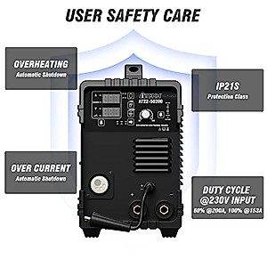 A-ITECH Multiprocess Welder 200Amp 4 in 1 Combo MIG/Flux/Lift-TIG/Stick Welding Machine with 110V/220V Dual Voltage