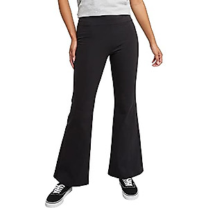 Hanes Women's Originals Jersey Flare Leg, Bell Bottom Stretch Pants, Black