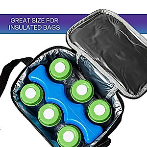 LotFancy Ice Packs for Coolers, 2PCS Contoured Freezer Packs for Breastmilk Bottle Storage, Lunch Box, Insulated Bags, Long Lasting Reusable Cool Packs for Beer Cans Soda, Camping Beach Picnic
