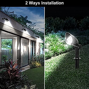 CORESLUX Solar Spotlights Outdoor Garden Lights, Super Bright 6 LED Bead Landscape Spotlights IP65 Waterproof Adjustable Solar Spot Lights for Patio Yard Garden Pathway (White Light)