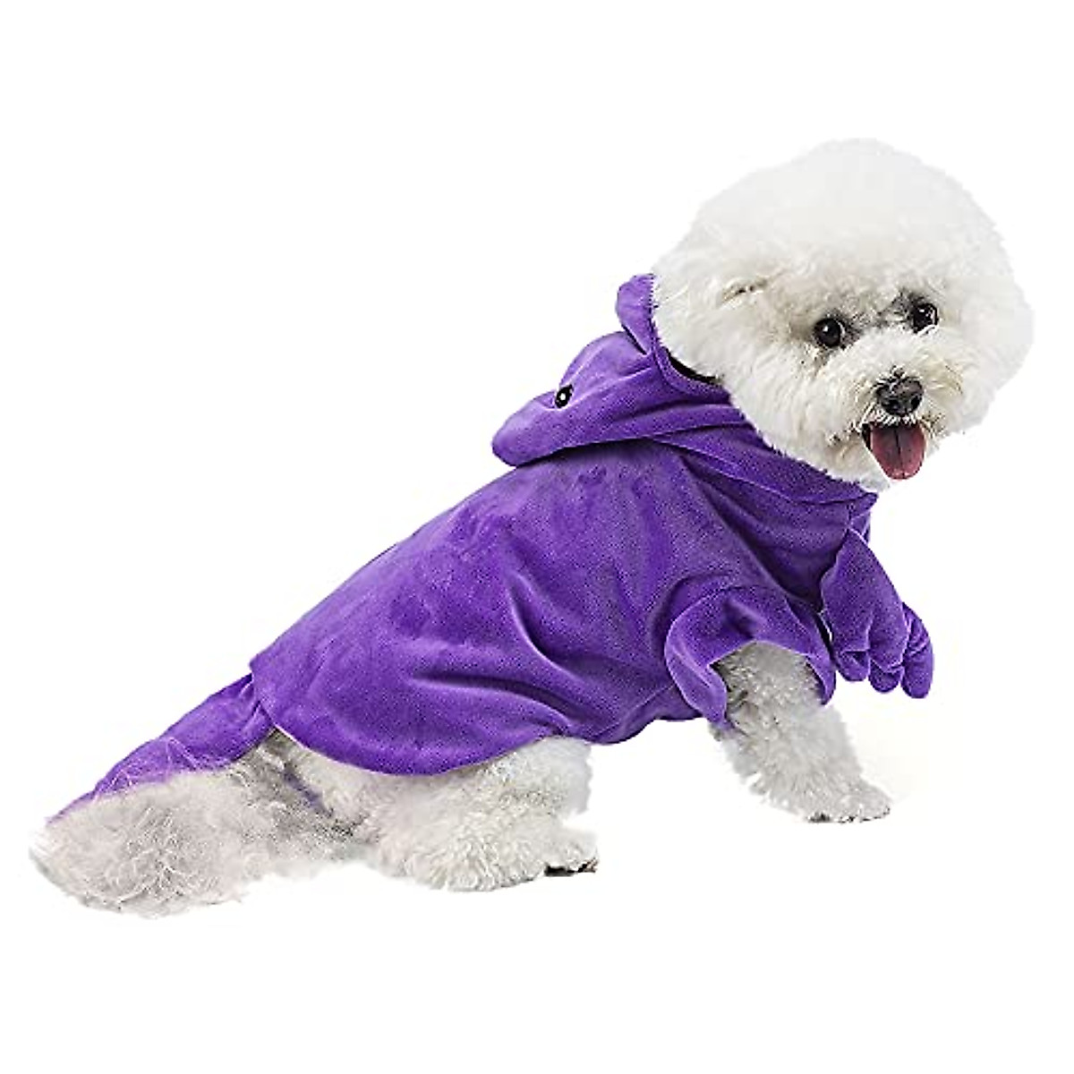 Mogoko Purple Dinosaur Dog Costumes Halloween Cosplay Pet Costume Dog Hoodie for Puppy Small Dog Cat Cute Cat Apparel Size XL