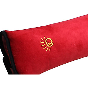 Hillento Auto Seat Belt Pillow Car Safety Belt Protect, Shoulder Pad, Headrest Neck Support, Adjust Vehicle Seat Belt Cushion for Kids, Children, Adult, Red