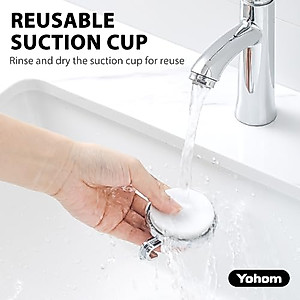 YOHOM Suction Cup Hooks for Inside Shower Wall Suction Towel Holder Bathroom Wash Cloth Suction Hanger Plastic Loofah Sponge Hooks for Glass Shower Door, 2PCS