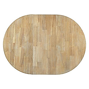 Flieks Dining Table, Farmhouse Round Extendable Dining Table with 16" Leaf Wood Kitchen Table (Natural Wood Wash)