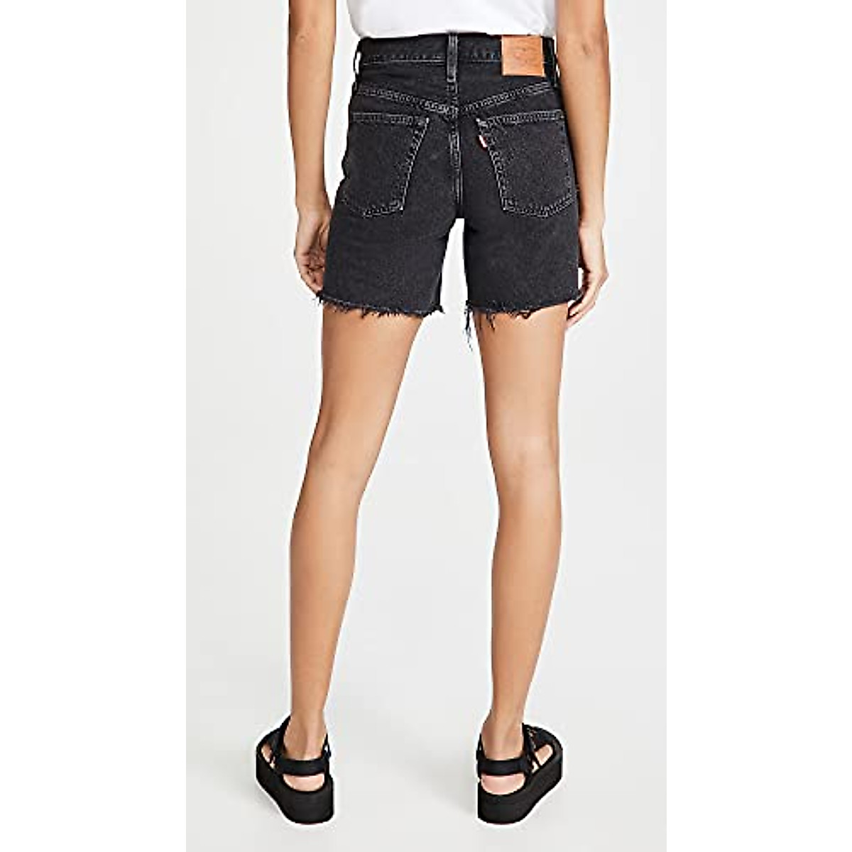 Levi's Women's Premium 501 Mid Thigh Short, Lunar Black, 27