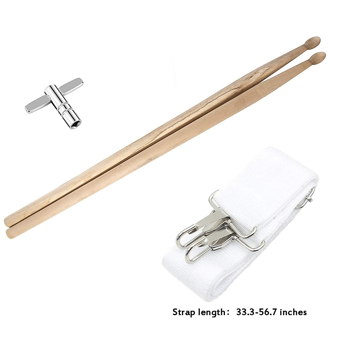 Lexington SD403S Snare Drum Set Student Steel Shell 14 X 5.5 Inches with 10 Lugs, Includes Drum Key, Drumsticks and Strap, Black Nickel