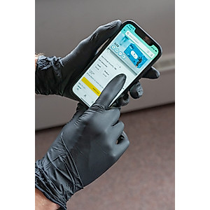 CLEAN SPACE PROJECT Nitrile Gloves, Extra Thick 5.5 Mil, Disposable, Powder Free, Latex Free (Black - Large, Box of 100)