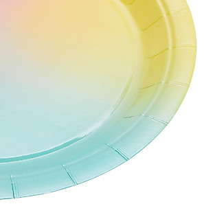 BLUE PANDA Rainbow Party Supplies, Pastel Paper Plates (9 in., 80 Pack)