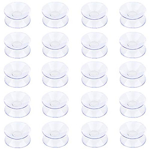 Pawfly 20 Pack Double Sided Suction Cups 1.2 Inch Clear PVC Plastic Sucker for Glass Table Mirror