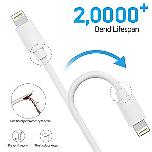 iPhone Charger Cable 6FT [Apple MFi Certified] 3Pack USB-A to Lightning Fast Charger for Apple iPhone, iPad 20,000 Bend Lifespan…