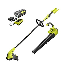 RYOBI Ryobi 18V Brushless Cordless Battery String Trimmer and Leaf Blower Combo Kit P20121 0