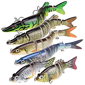 Pumowu Fishing Lures Set， Multi-Stage Bait ，Slow Sinking Bionic Bait ， Freshwater Saltwater bass Bionic Bait bass， Men's Fishing Gift