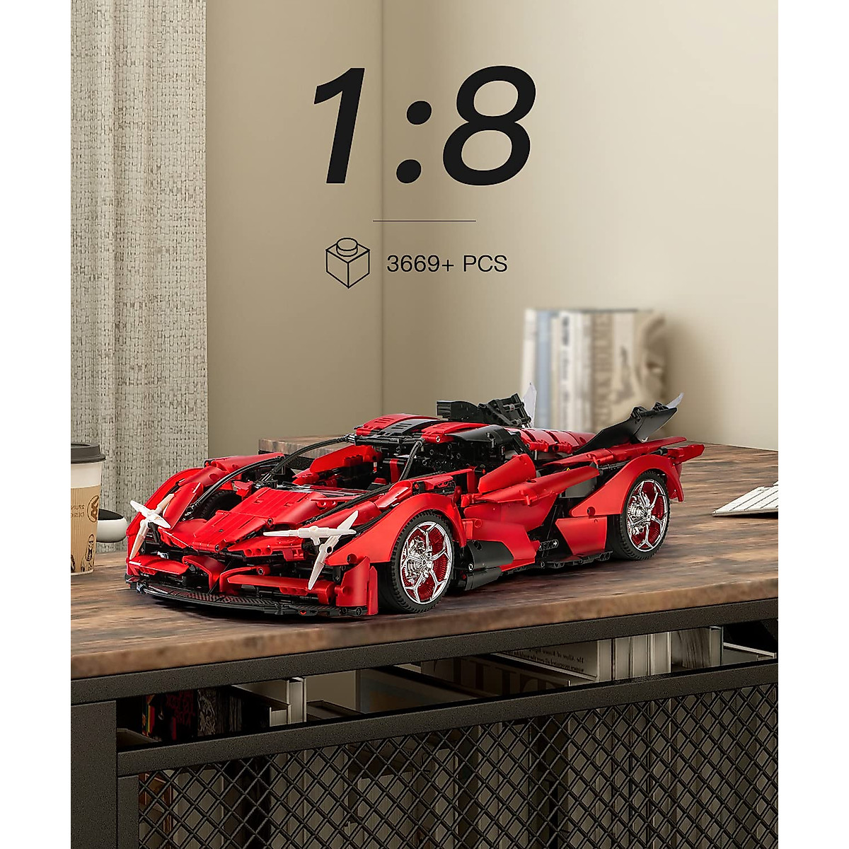 DOSCOR Apello EVO Sports Car Building Kit,1:8 Scale Technical Super Car Building Blocks Set for Adults,Men&Teens,Adult Collectible Model and Engineering Toy(3669+ Pcs)