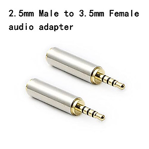 rgzhihuifz 3.5mm Female to 2.5mm Male Audio Adapter Converter Headphone 2.5mm to 3.5mm 3 Ring Jack Stereo or Mono 2 Pack