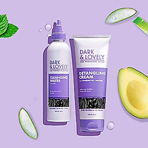 Softsheen-Carson Dark and Lovely for Protective Style Cleansing Water and Cream Detangler Kit Shampoo with Aloe and Conditioner with Avocado and Peppermint, 2 Count